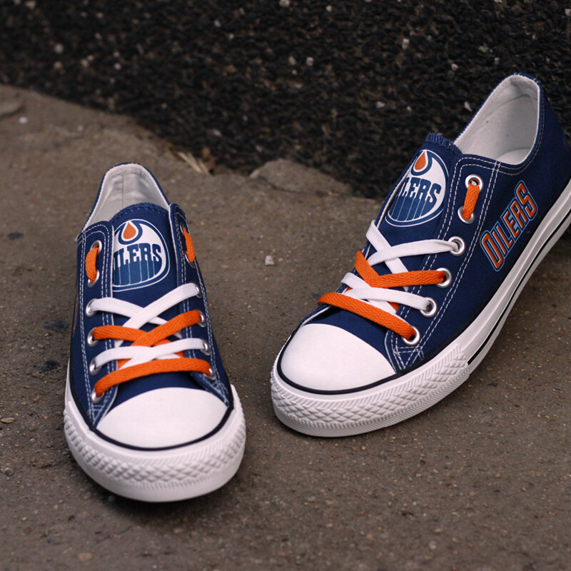 Edmonton Oilers Limited Print NHL Ice Hockey Fans Low Top Canvas Shoes ...